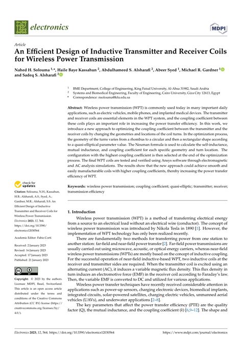 Pdf An Efficient Design Of Inductive Transmitter And Receiver Coils