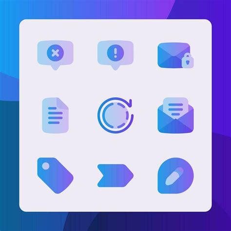 Communication Interface Icons In Gradient Style For Ui Ux Design