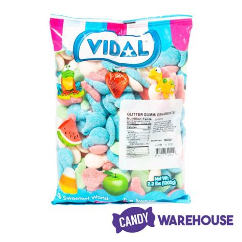 Vidal Gummy Glitter Holiday Ornaments Candy 1kg Bag Bestcandyshop