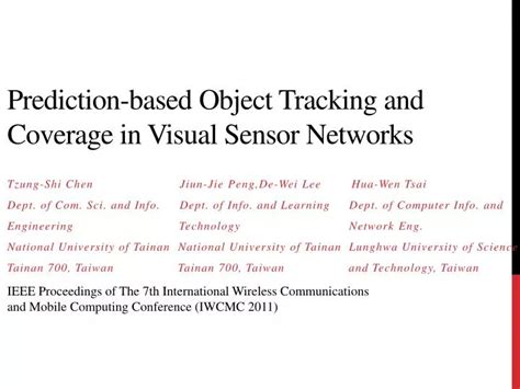 Ppt Prediction Based Object Tracking And Coverage In Visual Sensor