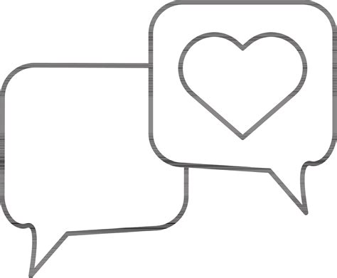 Love Chat Icon In Thin Line Art Vector Art At Vecteezy