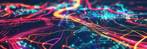 Colorful Abstract Routes Overlay A Stylized Map Symbolizing Connectivity And Direction Ideal For