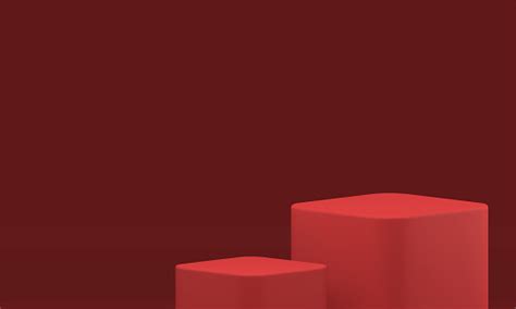 레드 3d 큐브 무대 수준 연단 패션 소매 프리젠 테이션 미니멀리스트 디자인 현실적인 벡터 0명에 대한 스톡 벡터 아트 및 기타 이미지 0명 3차원 형태