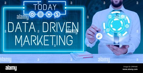 Hand Writing Sign Data Driven Marketing Business Concept Strategy Built On Insights Analysis