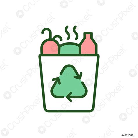 Trashcan Full Of Garbage Rgb Color Icon Stock Vector 4211588 Crushpixel