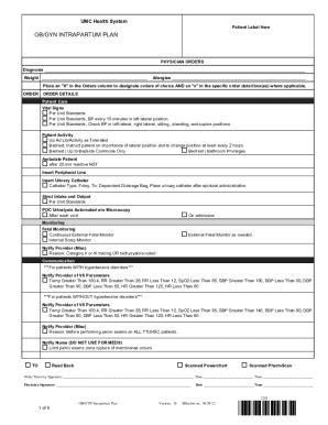Fillable Online OB GYN CESAREAN SECTION POST OP PLAN Fax Email Print PdfFiller