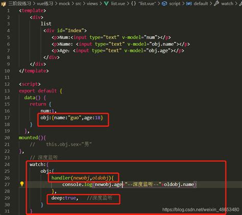 Vue—watch深度监听（deeptrue）watch Deep True Csdn博客