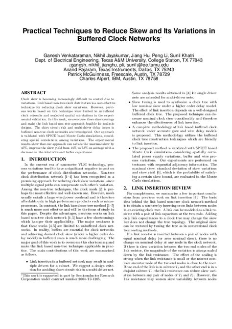 Pdf Practical Techniques To Reduce Skew And Its Variations In