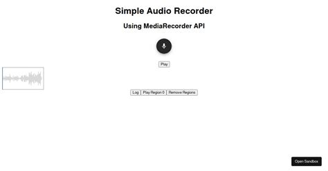 Simple Audio Recorder With Wavesurfer Codesandbox