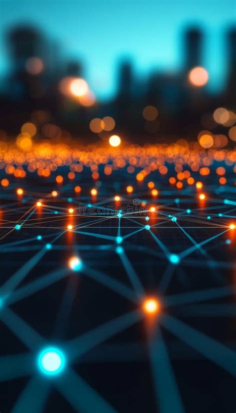 Network Nodes And Linesinterconnected Data Transfer Digital Communication Technology