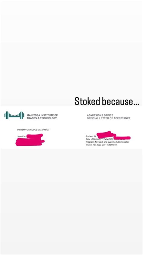 juan carlos eejay de borja on linkedin stoked because i got accepted at manitoba institute of