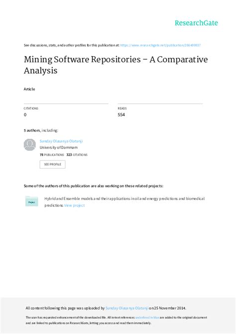 Pdf Mining Software Repositories A Comparative Analysis