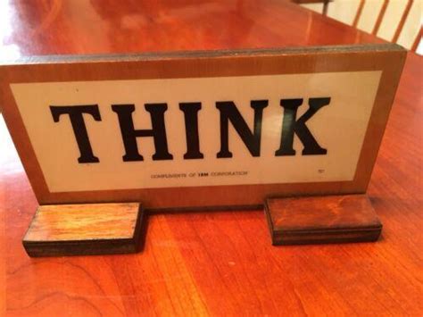 Vintage 1950s Ibm Think Plaque On Stand 3764019617