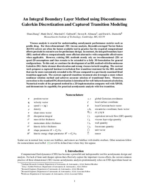 Pdf 3d Integral Boundary Layer Method With Dg Discretization