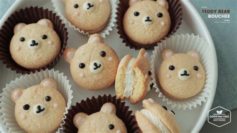 진한 우유 크림을 품은 귀여운 곰돌이🤍🧸 테디 베어 붓세 만들기 Teddy Bear Bouchee Recipe Cooking Tree Youtube