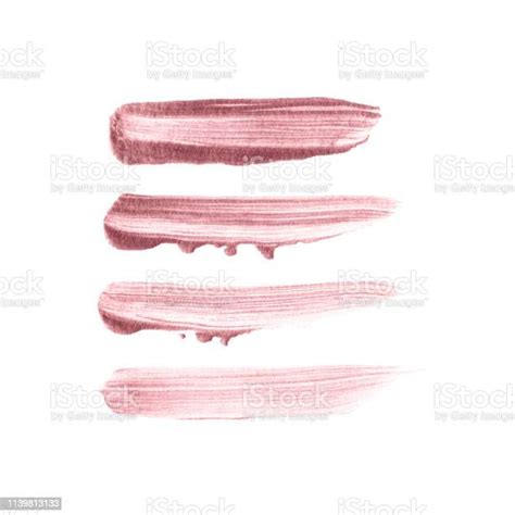 로즈 골드 브러쉬 스트로크 손으로 그린 핑크 골드 색상 흰색 배경에 고립에서 수채화 패치 벡터 금 금속에 대한 스톡 벡터 아트