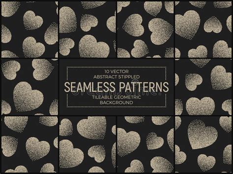 Vector Abstract Stippled Seamless Patterns Stock Vector Illustration