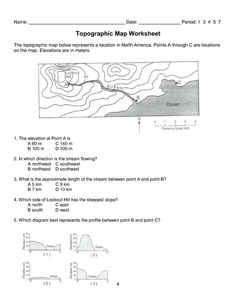 Topographic Map Reading Worksheet Answers Map Worksheets Reading