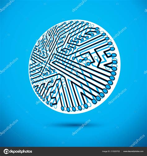 vector technology cpu design circular microprocessor scheme computer circuit board stock vector