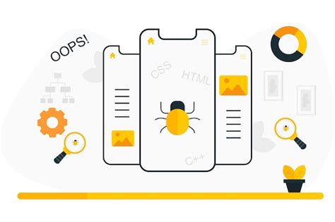 Premium Vector Mobile App Not Working Due To Bugs Vector Illustration