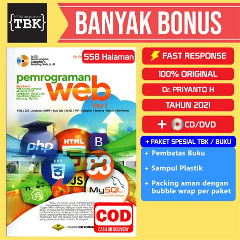Jual Buku Pemrograman Web Html Css Mysql Php Codeigniter Nodejs Web