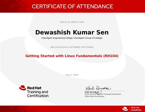 Completed Red Hat Linux Fundamentals Course Dewashish Sen Posted On The Topic Linkedin