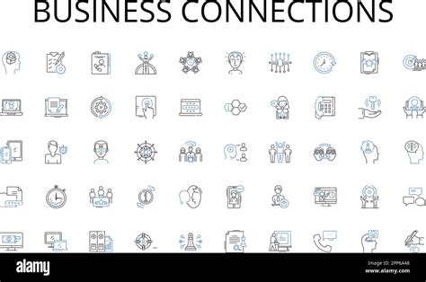 Business Connections Line Icons Collection Ideation Planning Scoping Execution