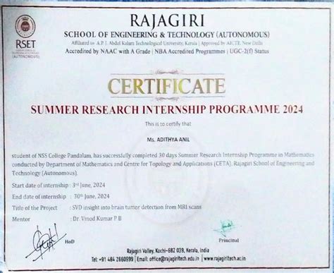 Adithya Anil On Linkedin Researchinternship Braincancer Mri