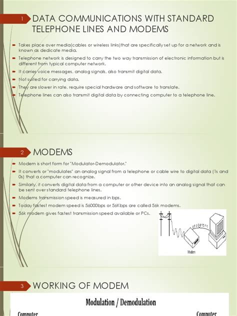 Data Communications With Standard Telephone Lines And Modems Download Free Pdf Digital