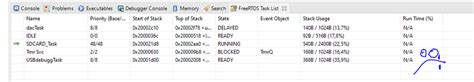 freertos debug windows not displaying proper data stmicroelectronics community