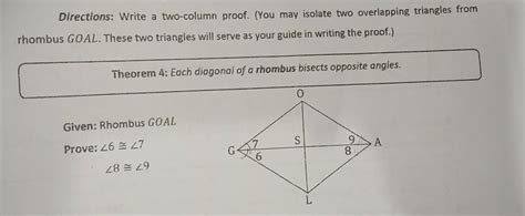 solved directions write a two column proof you may isolate two