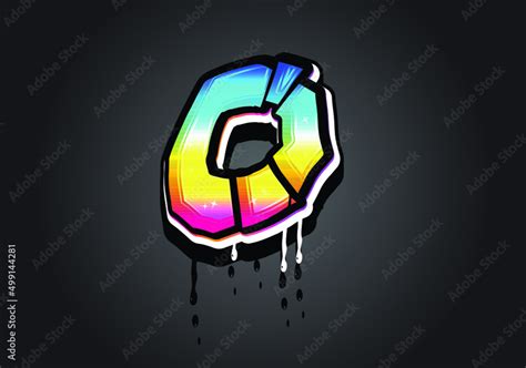 O Letter 3d Graffiti Dripping Alphabet Font Vector Stock Vector Adobe