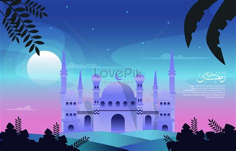 서예 모스크 라마단 카림 인사말 이슬람 휴일 일러스트 무료 다운로드 Lovepik