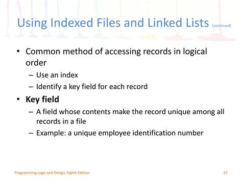 Programming Logic And Design Working With Data Pptx Databases