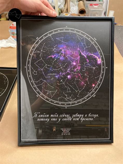 Звездная карта в рамке с дизайном Nebula Four Карта Подарки Подарок другу