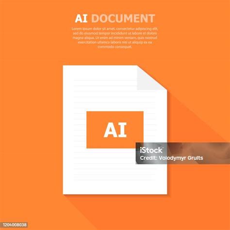 Ai 흰색 파일은 주황색 배경에 있습니다 일반적인 용도용 문서입니다 컴퓨터 파일입니다 위의 흰색 텍스트가 작성됩니다 0명에 대한 스톡 벡터 아트 및 기타 이미지 Istock