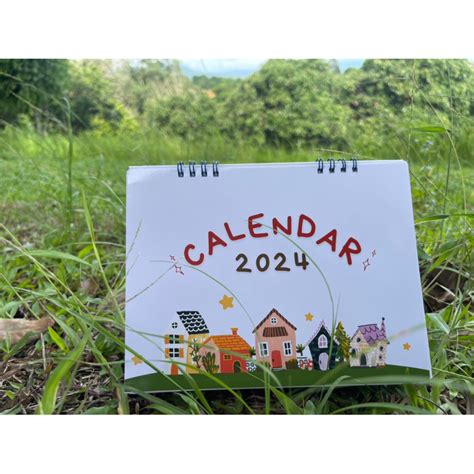 Celendar 2024 ปฏิทินตั้งโต๊ะ 6x8 นิ้ว แนวนอน มี วันหยุดนักขัตฤกษ์ วันพระ งานทำมือ 11 Shopee