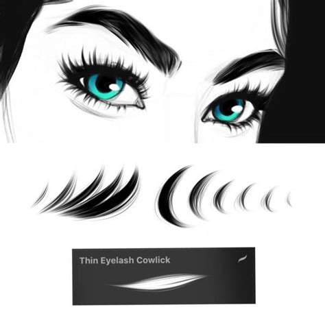 Perfect Eyelashes Brush Set For Procreate Alicja Prints