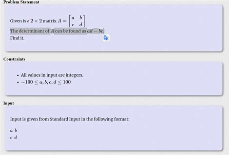 Solved Problem Statement B Given Is A 2 X 2 Matrix A C D