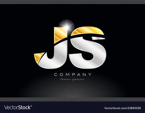 Combination Letter Js J S Alphabet With Gold Vector Image