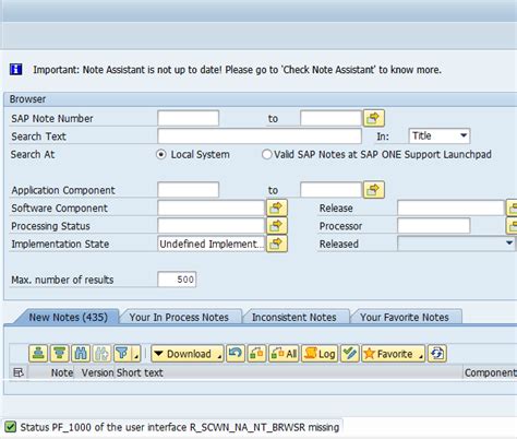 3564607 Status Of The User Interface Rscwnnantbrwsr Missing Sap Knowledge Base Article