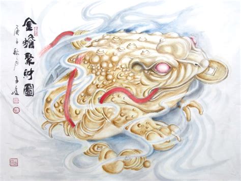 金蟾图画 金蟾线稿 大山谷图库