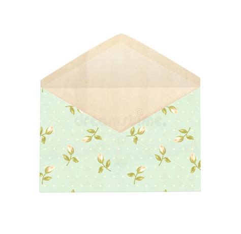 Font View Of Blank Vintage Opened Paper Envelope With Cute Romantic