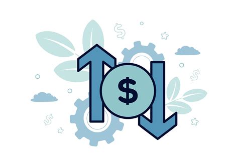Finance Vector Illustration Of Devaluation Dollar Icon On The Sides Arrows Pointing Down And