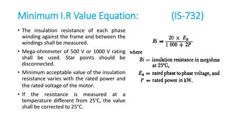 Concept Of Insulation Resistance And Polarization Index Pptx Indoor Environmental Quality