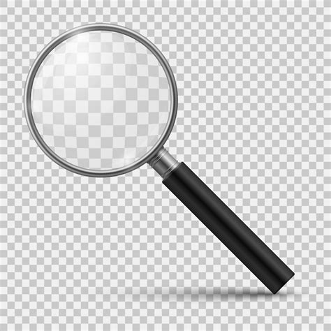 현실적인 돋보기 유리 확대 확대 도구 확대 감시 렌즈 광학 현미경 현실적인 격리 된 3d 프리미엄 벡터