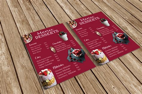 Creative Dessert Menu Design Behance