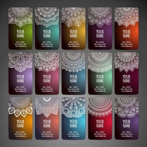 مجموعه کارت ویزیت پس زمینه وکتور عناصر تزئینی قدیمی پس زمینه دست کشیده