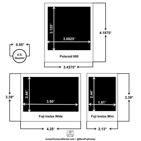 Fuji Instax Photo Size Comparison