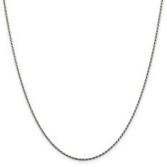 Sterling Silver 15mm Diamond Cut Rope Chain Necklace Reeds Jewelers